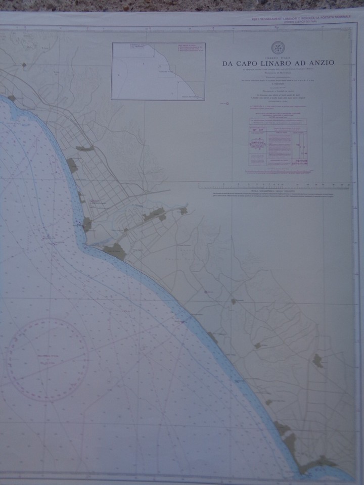 Marine Map / Da Capo Linaro to Anzio - Tyrrhenian Sea - Italy | eBay UK