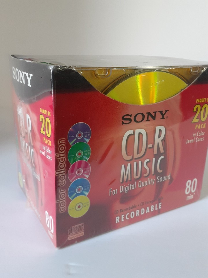 Sony CD-R Music-80 Min-20 Pack-Slim Jewel Cases 20CRM80LX2. New Sealed ...