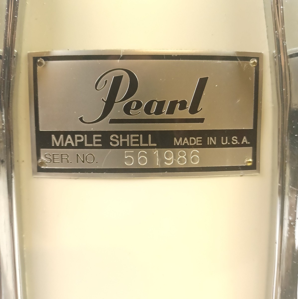 Pearl Steel Shell Snare Drum Badges Silver Badge Supraphonic Prototype