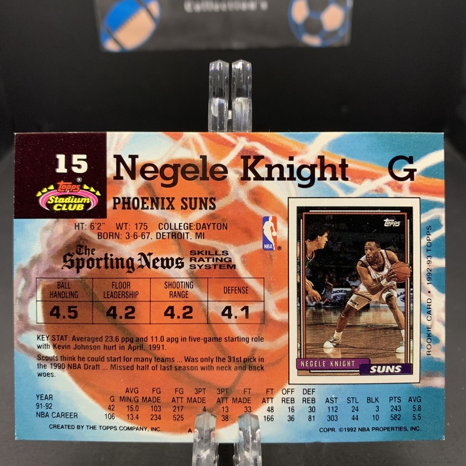 1992-93 Topps Stadium Club Negele Knight #15 Phoenix Suns | eBay