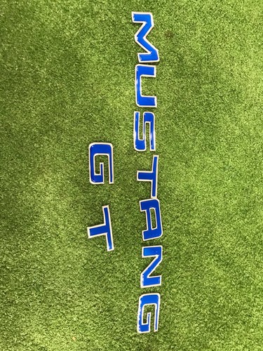 REAR BUMPER LETTERS INSERTS 1994-1998 MUSTANG OR MUSTANG GT CHROME/BLUE ...