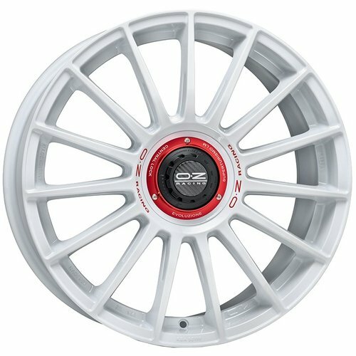 OZ RACING SUPERT EVOLUZ WRC RACE WHITE RED LETTERING ALLOY WHEEL 18x8 ...