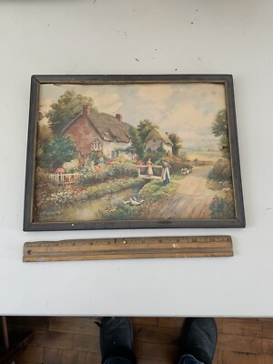 COLLECTIBLE Vintage Picture In Frame ox74 | eBay