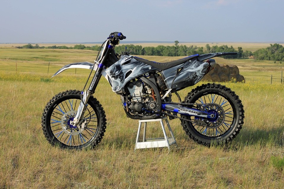 2006 2007 2008 2009 YZ250F YZ450F Graphics sticker kit #6666 Blue Skull ...