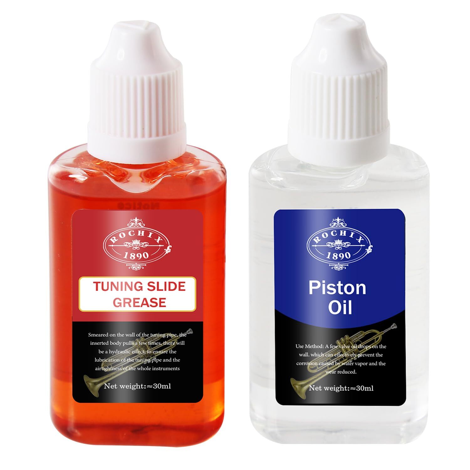 Rochix Synthetic Valve Oil & Tuning Slide Grease for Trumpet,Trombone ...