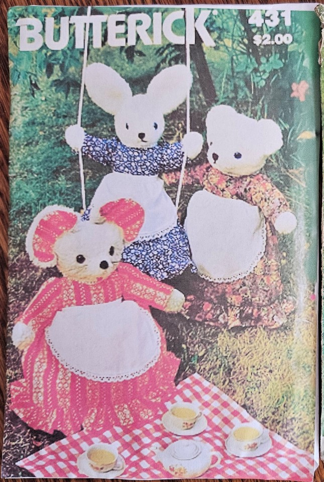 Butterick Sewing Patterns Craft Stuffed Animal Plush Dolls Bears Home+ ...