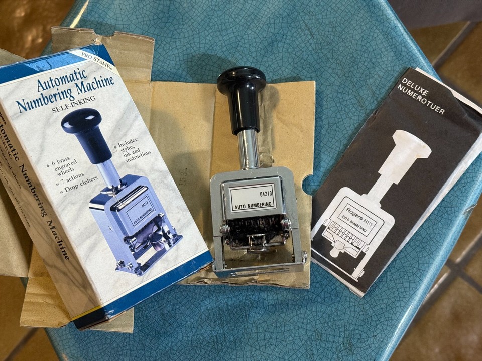 Vintage Automatic Numbering Stamp — Self-Inking (High-Quality - Rodgers ...