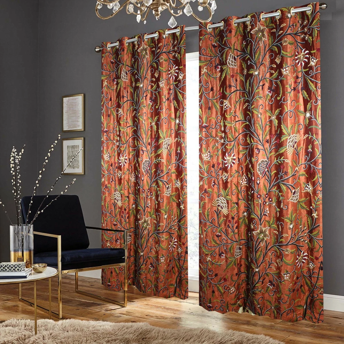 Rust Colored Living Room Curtains | Baci Living Room