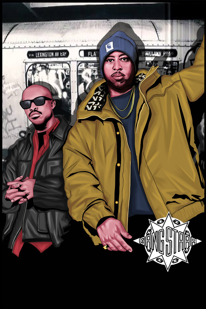 Gang Starr Old School Hip Hop Duo DJ Premier MC Guru Wall Poster ...