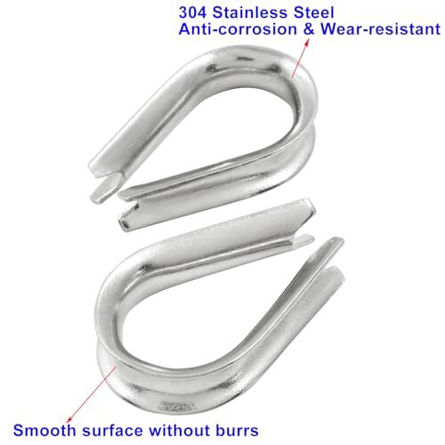 24Pcs M6 Stainless Steel Thimbles Wire Rope Cable Thimbles Rigging for ...