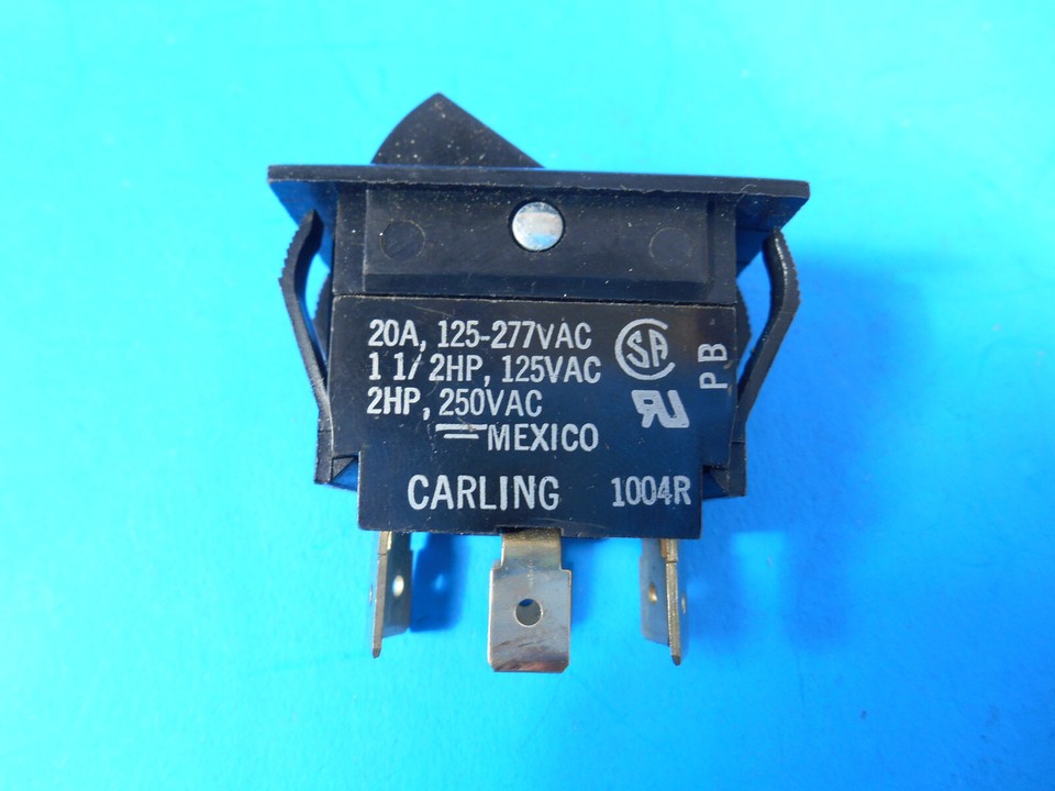 Carling 1004R DPDT Rocker Switch 20A 125-277VAC | eBay