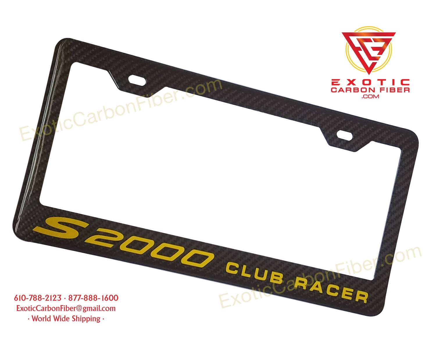 Honda S2000 Club Racer Carbon Fiber License Plate Frame 2x2 Gloss | eBay