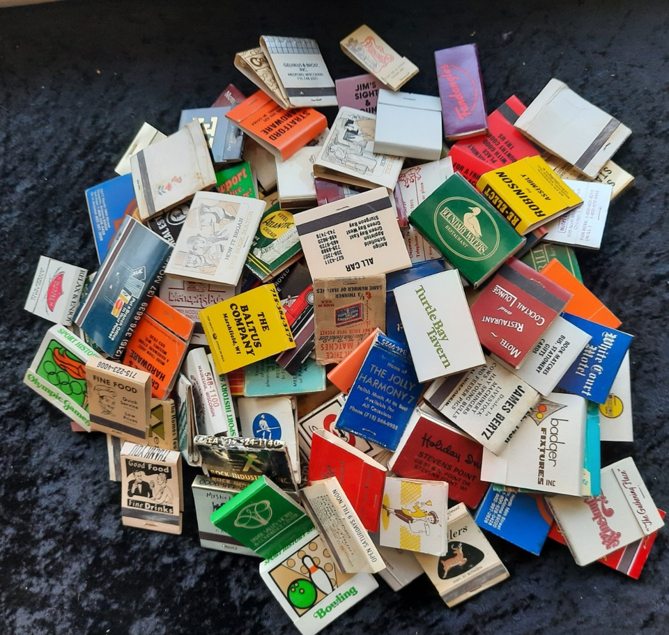 Over 100 VINTAGE MATCHBOX / MATCHES LOT/ Restaurant/ Hotel/Clubs/ Bars ...
