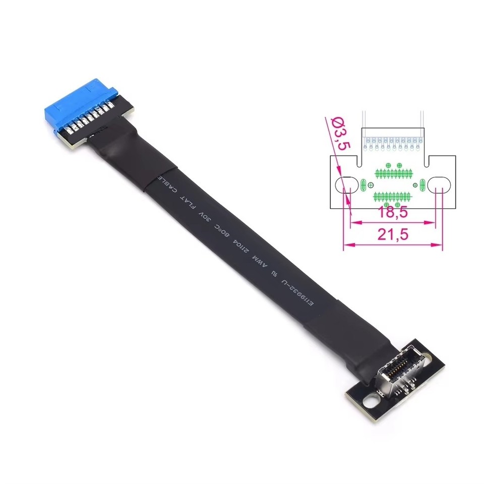 USB 3.0 Internal Header Extension Cable Extension Cable J2E35094 | eBay ...