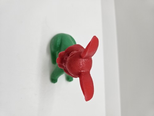 Vintage Red and Green Plastic Rabbit Toy Spring Head 3.5" Hollow Bunny ...