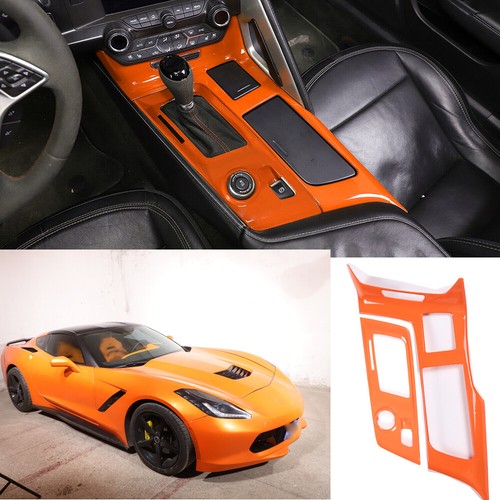Orange Interior Console Gear Shift Panel Trim Cover For Corvette C7 ...