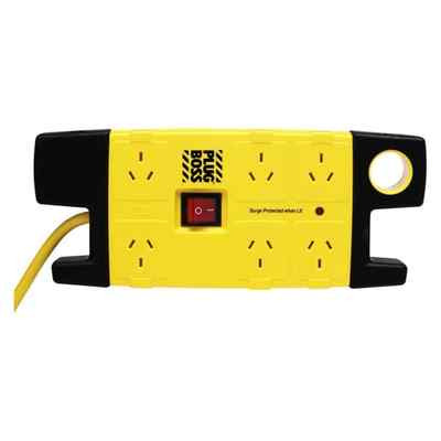 HPM 6-Outlet Electrical Plug Boss Heavy Duty Powerboard with 3.1m Cable ...