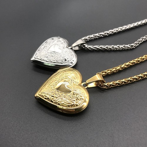 Men Women Lover Friend Chain Pendant Photo Picture Locket Heart Shaped ...