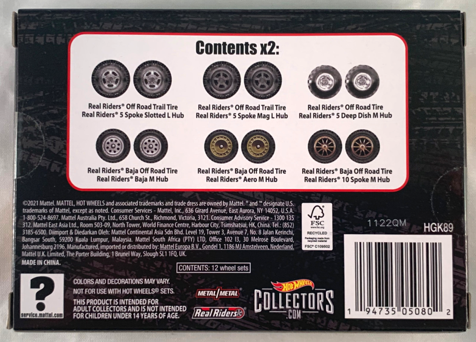 Hot Wheels Collectors RLC Exclusive Real Riders Wheels Pack Set 3 | eBay