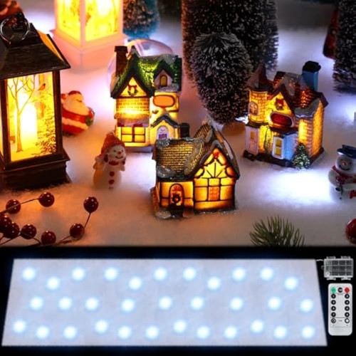 Christmas pre lit snow blanket with led lighted table runner artificia ...