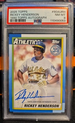 2025 Topps Rickey Henderson 1990 Topps Autograph PSA 8 | eBay