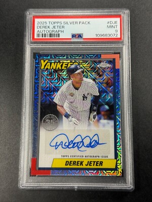 DEREK JETER 2025 TOPPS SILVER PACK REFRACTOR AUTOGRAPH AUTO /30 PSA 9 ...
