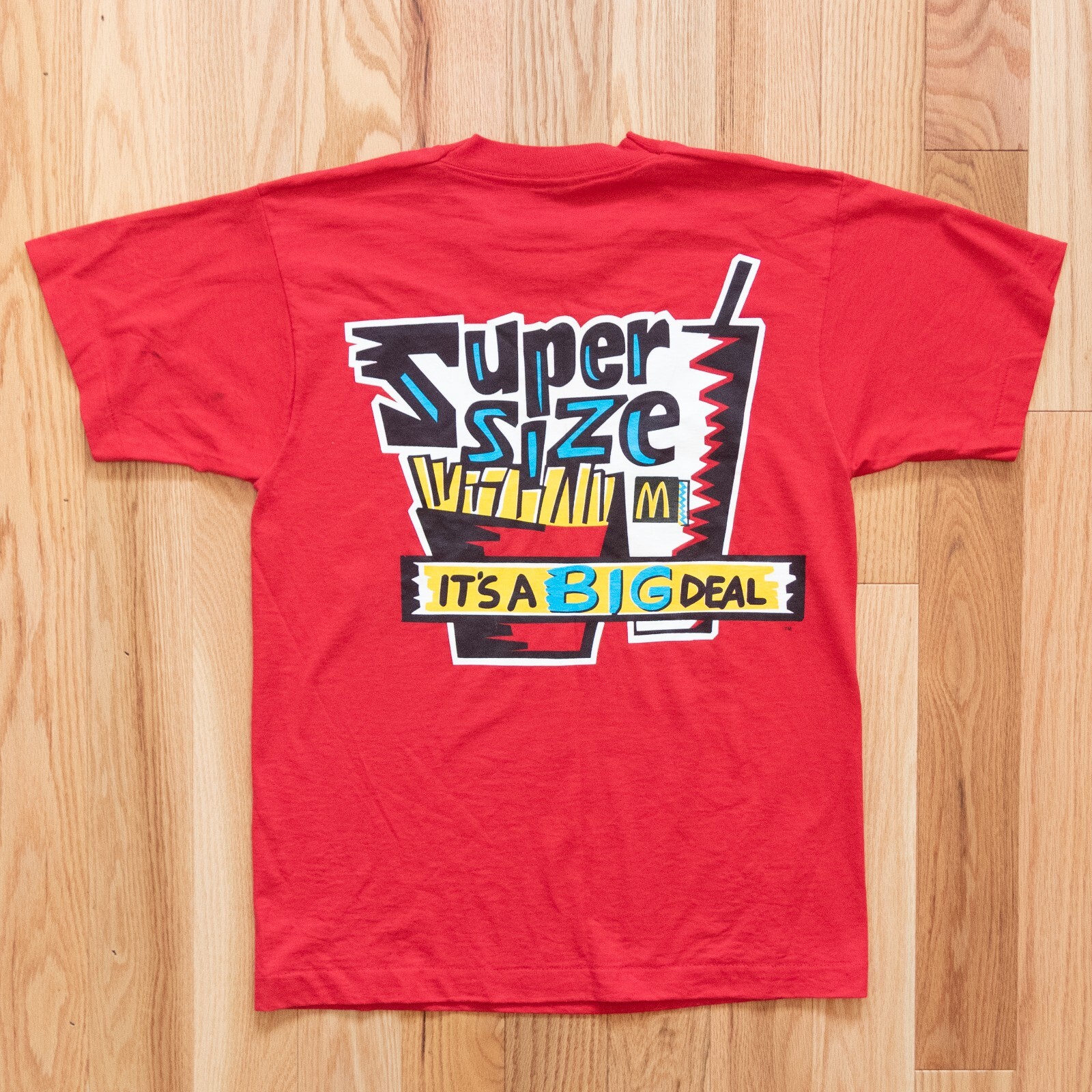 VTG 90s McDonald's Super Size "It's a big deal!" Red … - Gem