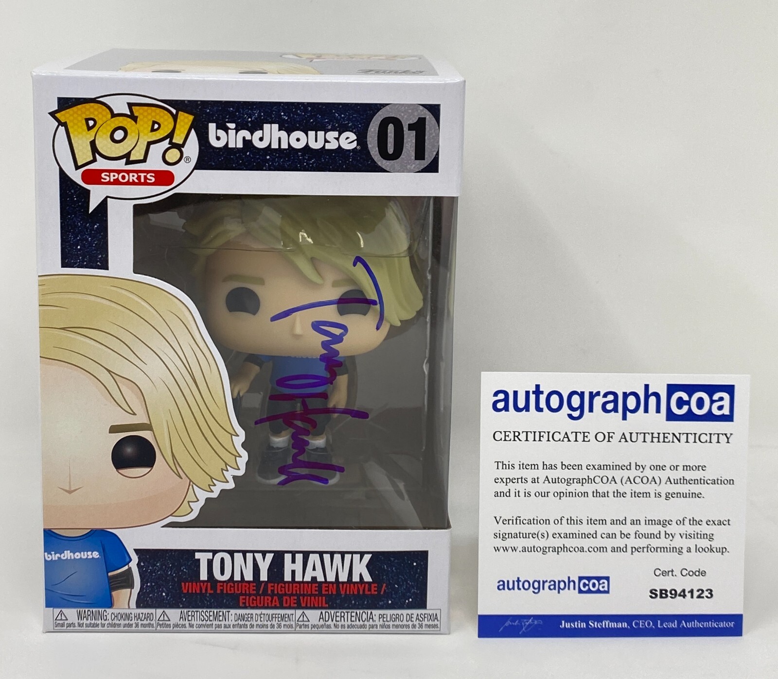 Tony Hawk Signed Autograph Funko Pop Birdhouse 01 Skateboarding ACOA ...