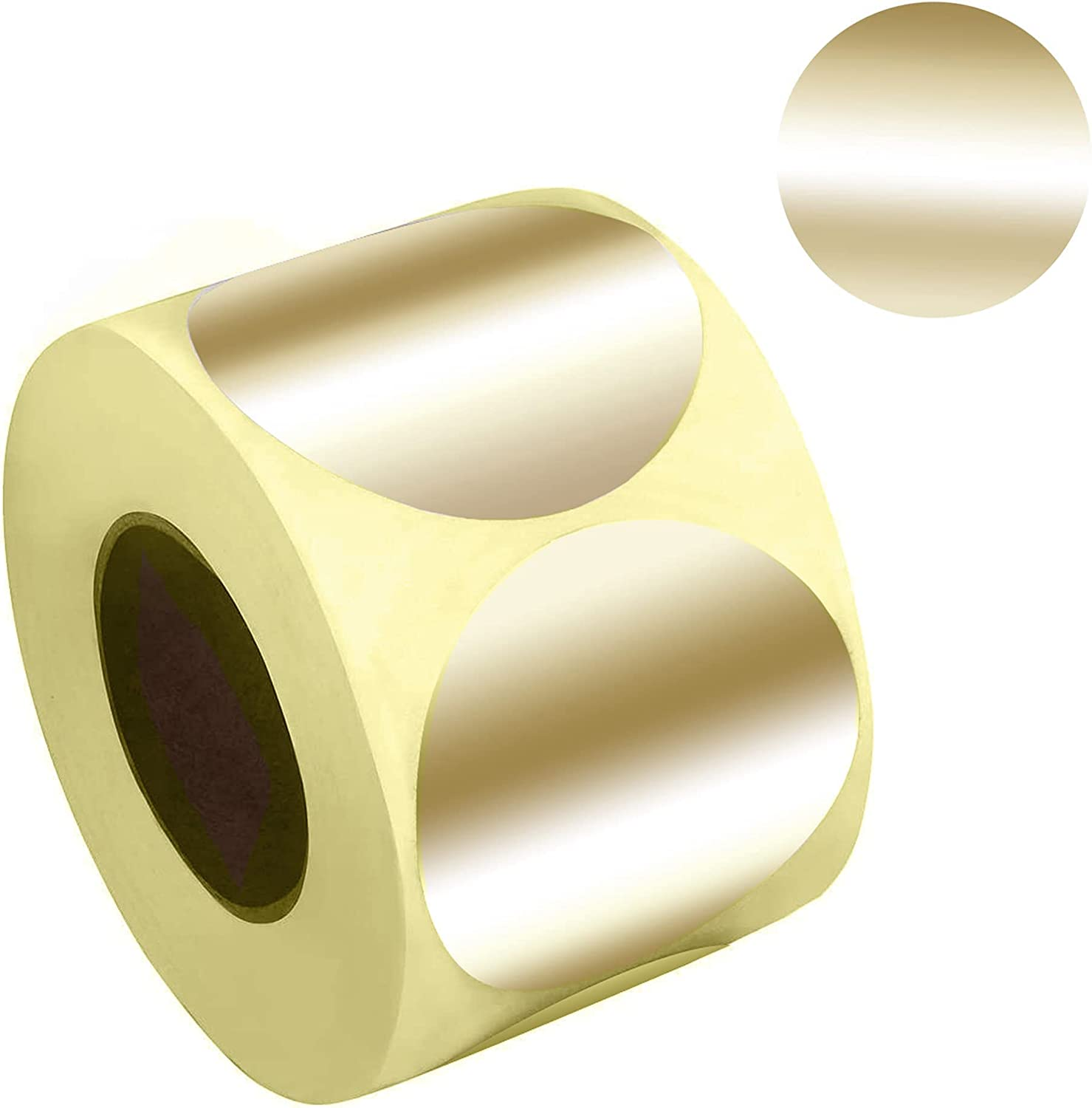 2" Gold round Metallic Stickers, Color Dot Labels 300 per Roll, Self ...