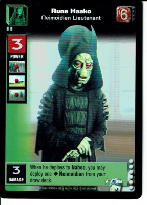 STAR WARS YOUNG JEDI REFLECTIONS SUPER RARE RUNE HAAKO, NEIMOIDIAN ...