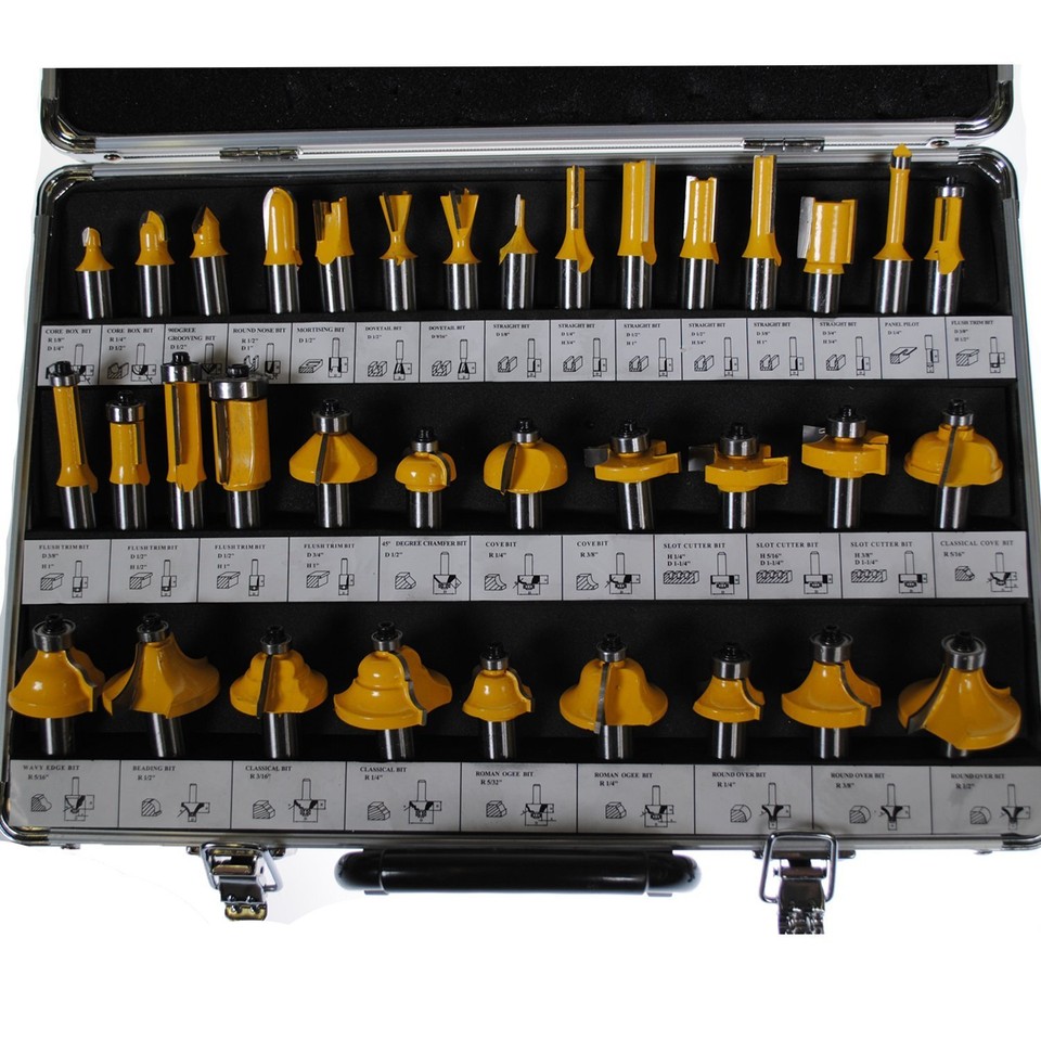 35 Piece Carbide Router Bit Tool Set w/ Case (1/4" Inch Shanks) | eBay