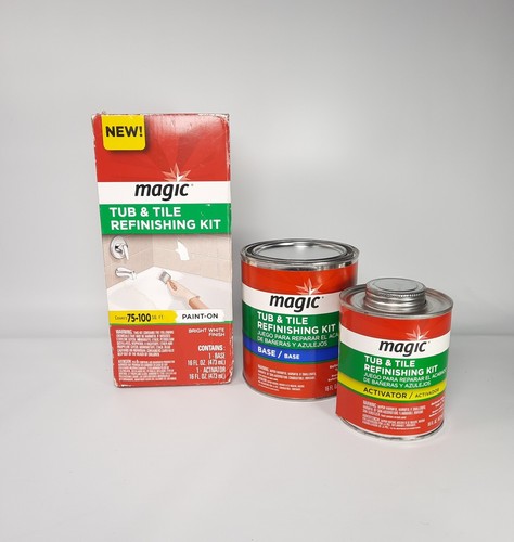 MAGIC 3124 Tub and Tile Refinishing Kit - Bright White - Paint On ...