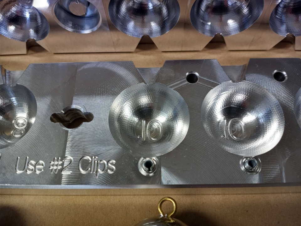 8 and 10 oz Cannon Ball Deep Drop Weight Mold ( 8 Cavity ) CNC Machined ...