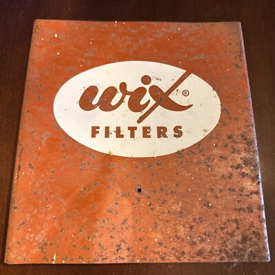 VINTAGE WIX FILTERS METAL SIGN DISPLAY PANEL ORANGE & WHITE 8.25" X 8. ...