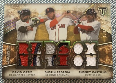 David ORTIZ Dustin PEDROIA Castillo🔥2015 Topps Triple Threads Patch ...