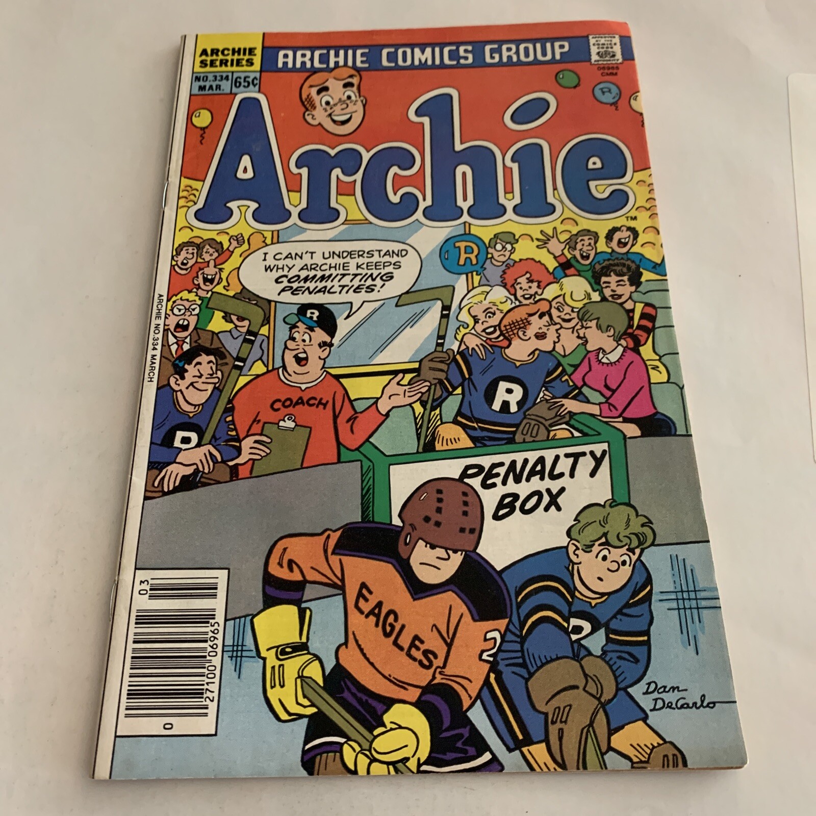 Archie - # 334 - Archie | March 1985 Ice Hockey Cover - Comic - Penalty ...