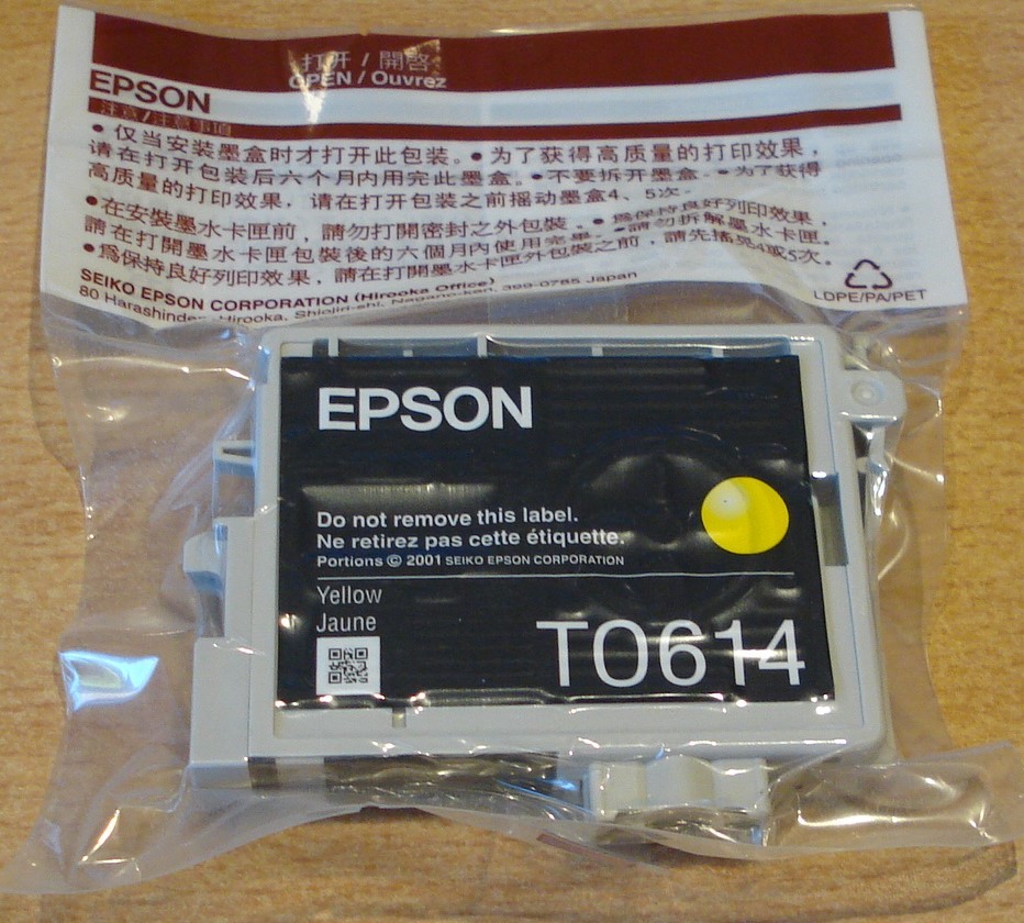 GENUINE EPSON T0614 TO614 Yellow cartridge ORIGINAL TEDDY BEAR sealed ...