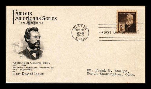 DR JIM STAMPS US COVER ALEXANDER GRAHAM BELL FAMOUS AMERICANS FDC SCOTT ...