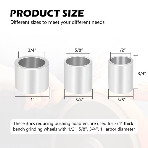 SCOTTCHEN 3/4 Inch Thick Aluminum Reducing Bushing Arbor Adapters, ID 1 ...