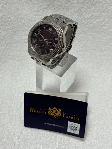 Orient Express Men's Quartz Watch 34mm Wine Dial US Good Condition | eBay