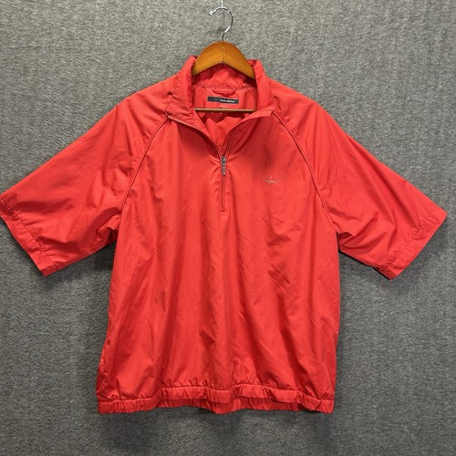 Greg Norman Jacket Mens L Red Quarter Zip Short Sleeve Golf Pullover ...