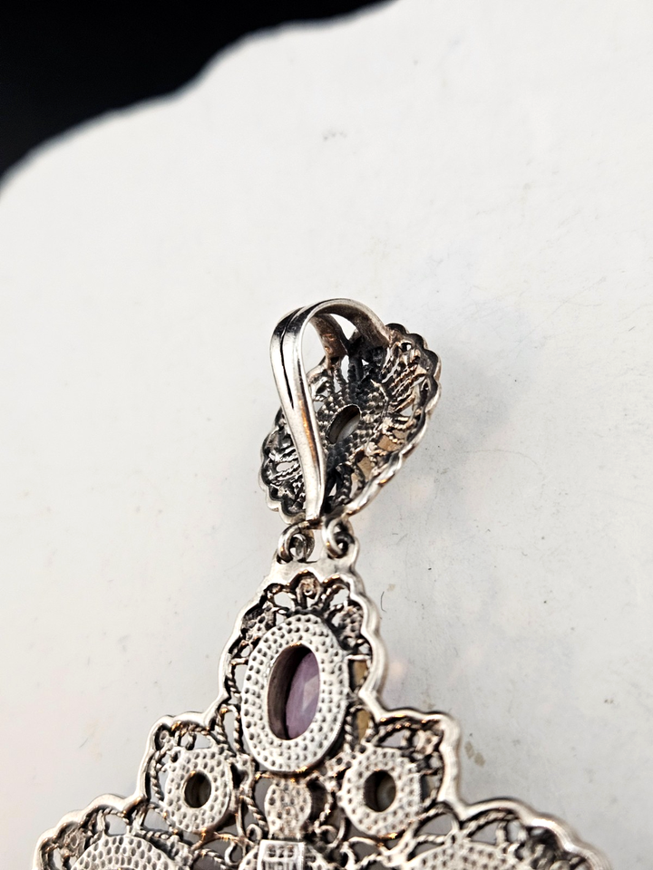 Nicky Butler "PINK QUARTZ/RHODOLITE CROSS PENDANT" | eBay