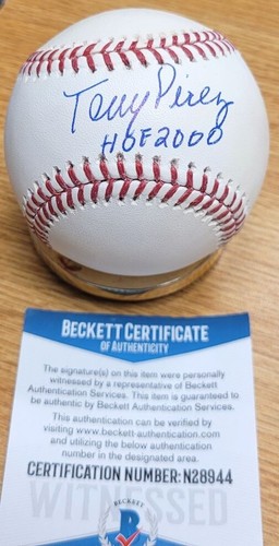 Autographed TONY PEREZ "HOF 2000 Official Major League Baseball Beckett ...