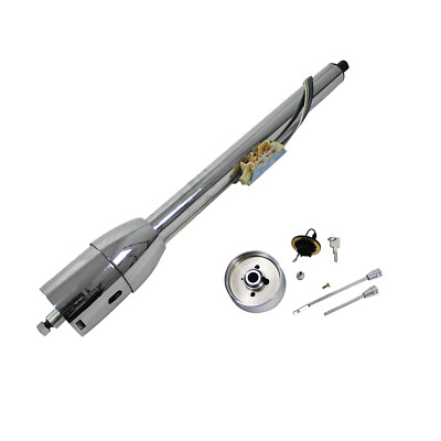30" GM Tilt Manual Style Chrome Floor Shift Steering Column With Key ...