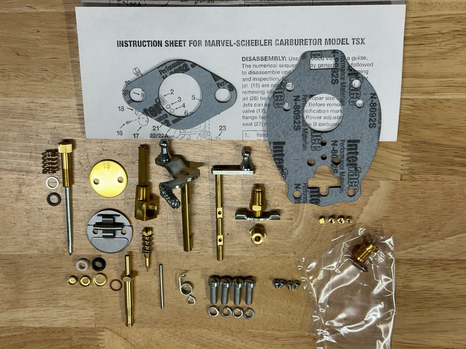Ford 2N 8N & 9N Marvel Schebler Comprehensive Carburetor kit TSX241 A B ...
