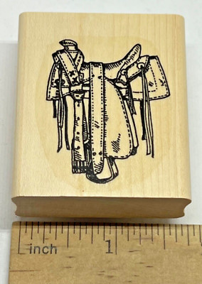 HORSE SADDLE STIRRUPS Country Ranch Stampin' Up! Happy Trails wood ...