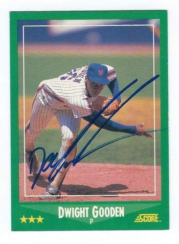 Signed DWIGHT "DOC" GOODEN 1988 SCORE Card # 350 - COA | eBay