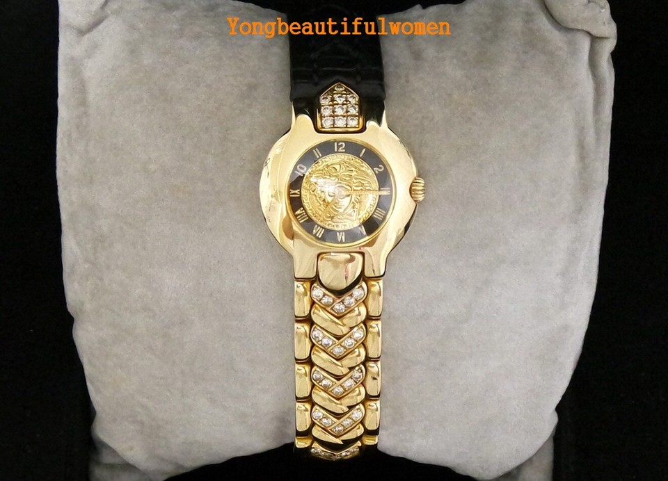 Beautiful Gianni Versace Diamond And 18K Solid Gold Watch *LIMITED ...
