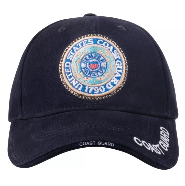 U.S. Coast Guard USCG Navy Blue Embroidered Insignia Strapback Cap by ...