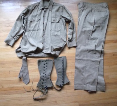 WW2 US Army Uniform, W Khaki Shirt, Khaki Slacks, Tie & Gators! ~ L@@K ...
